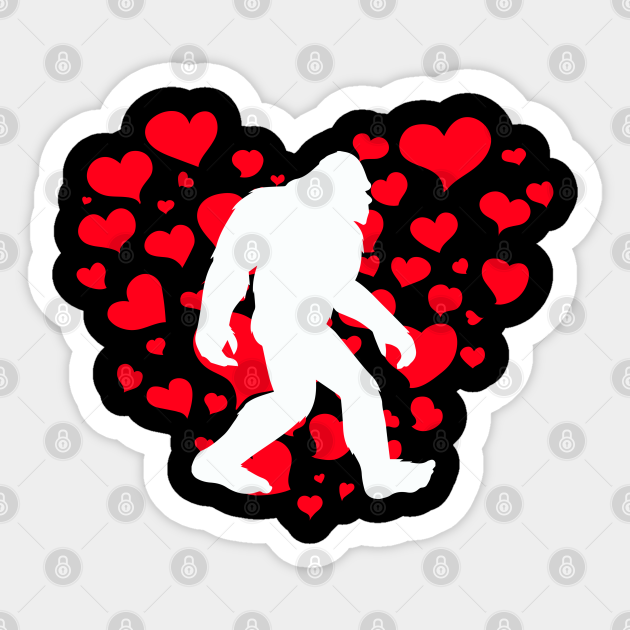 Bigfoot Heart Valentine's Day - Bigfoot - Sticker | TeePublic Bigfoot Heart Valentine's Day - Bigfoot - Sticker | TeePublic